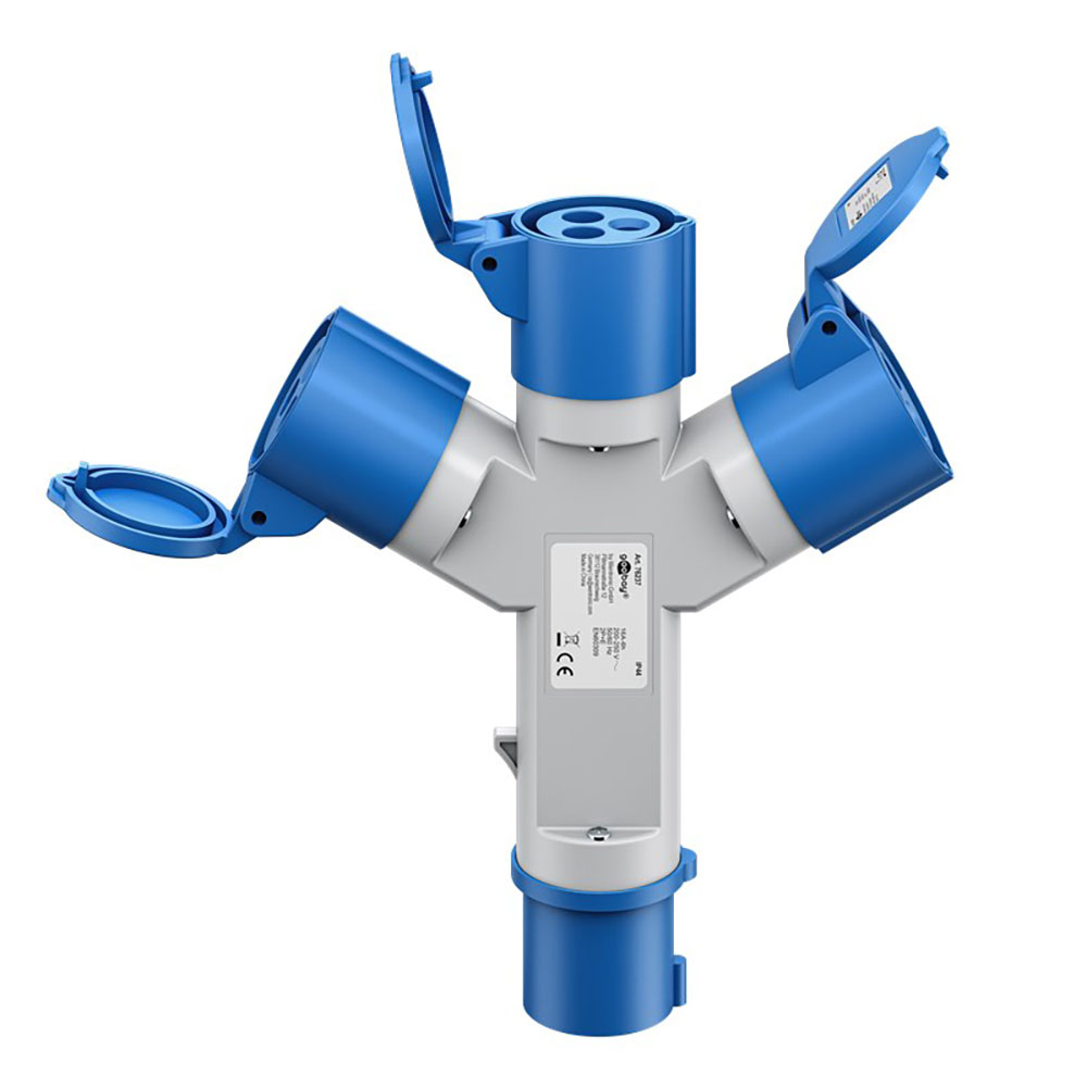 Goobay CEE-Y-Adapter CEE-Stecker auf 3x CEE-Kupplung 16A 230V