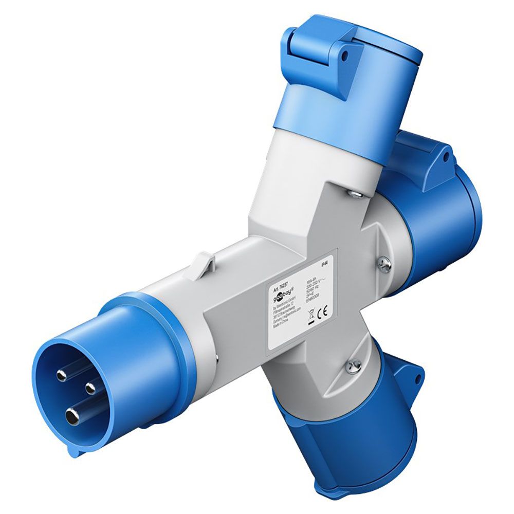 Goobay CEE-Y-Adapter CEE-Stecker auf 3x CEE-Kupplung 16A 230V