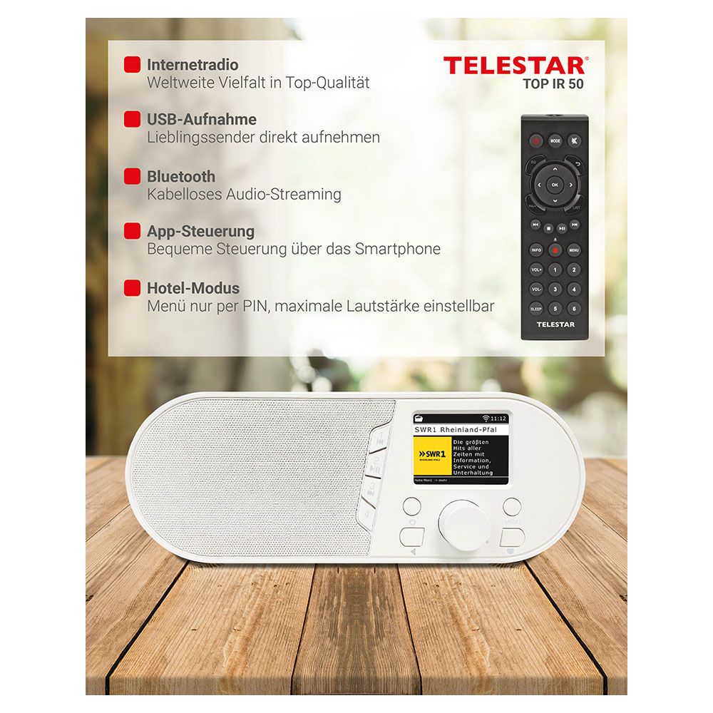 TELESTAR TOP IR 50 anthrazit Internetradio Radio Digitalradio WLAN ...
